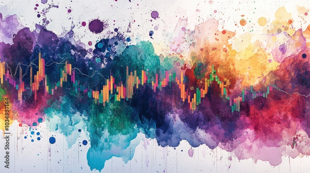An innovative abstract forex chart design featuring market data that ...