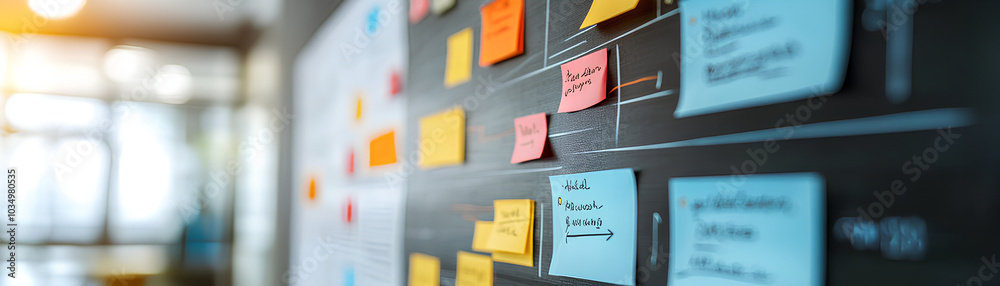 Business plan with a flowchart and key performance indicators ...