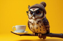 Owl Coffee Poster Free Stock Photo - Public Domain Pictures