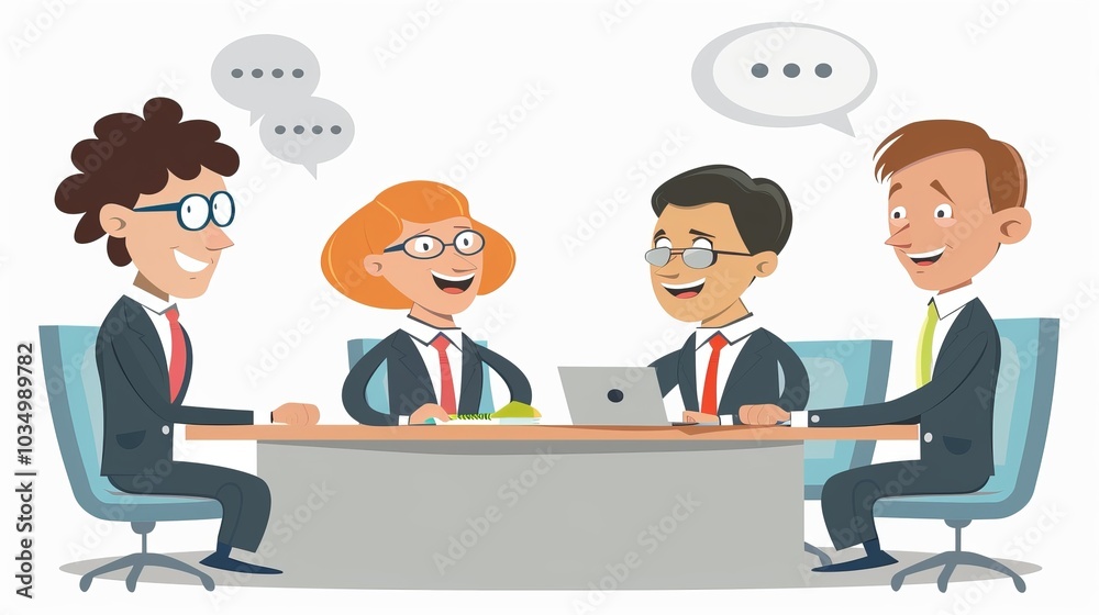 Animated Business Meeting with Diverse Team Engaged in Discussion ...