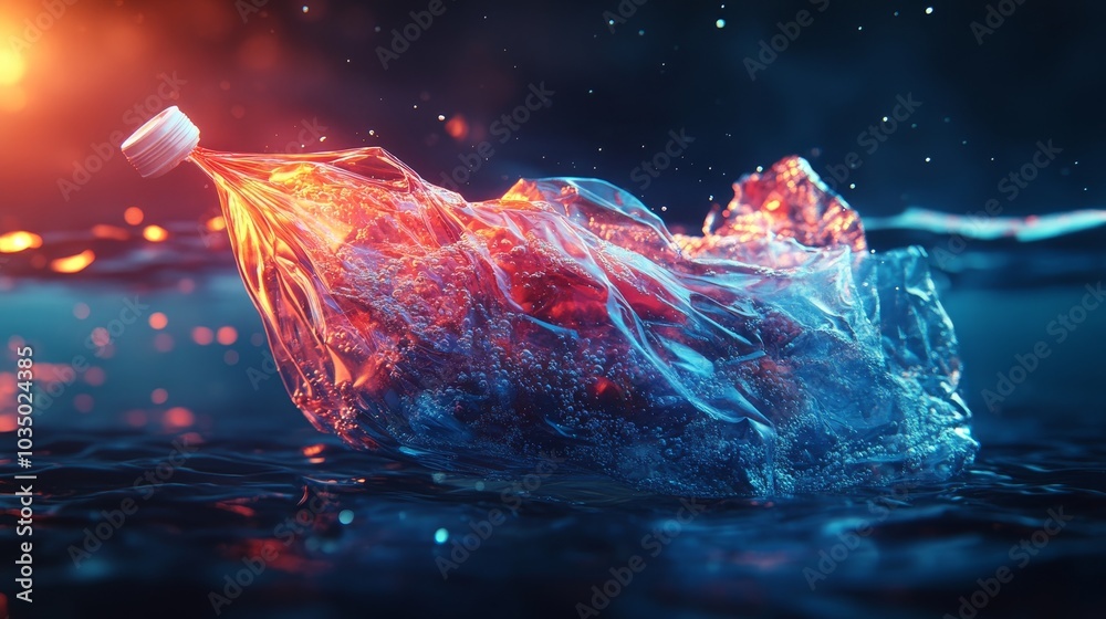 Zero-waste food packaging dissolving in water, visualizing the ...