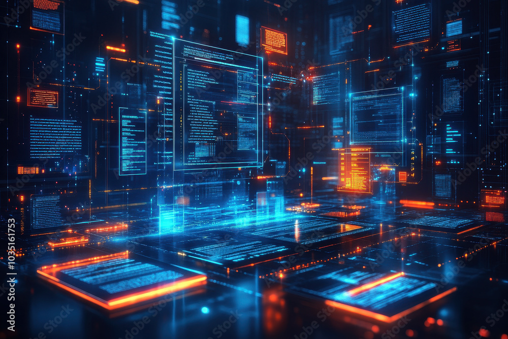 Artificial Intelligence in Document Analysis, portraying machine learning algorithms extracting ...