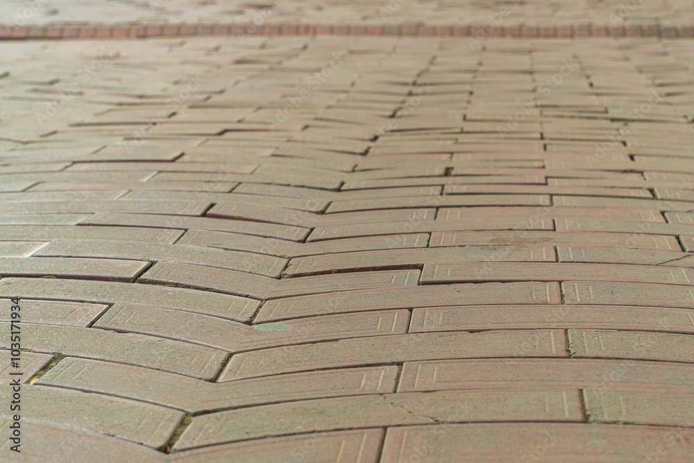 Surface of paved pedestrian sidewalk close-up with perspective ...
