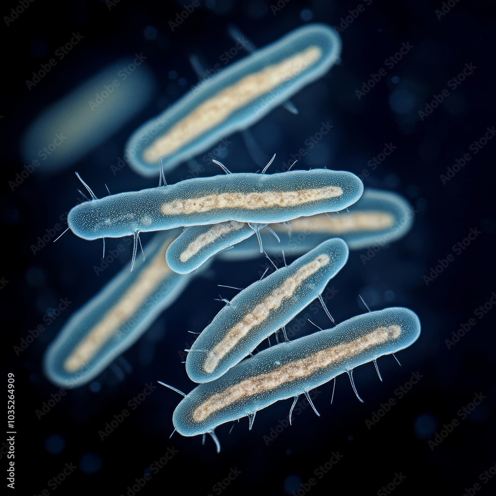 Microscopic View of Pathogenic Bacteria, 3D Illustration ...