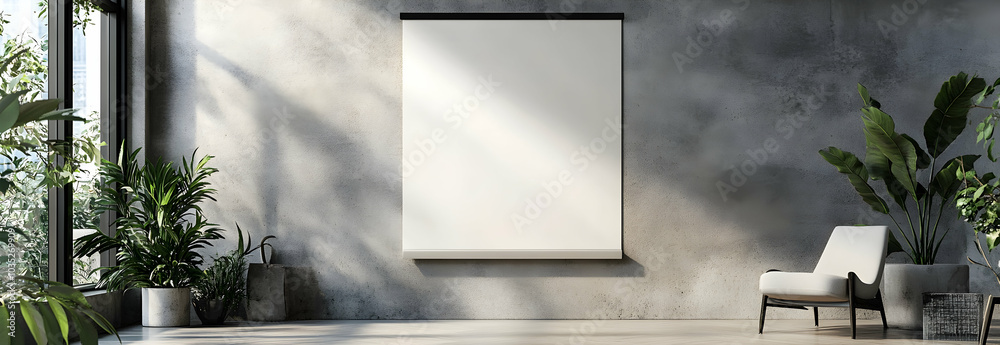 A clean A4-sized drawing pad hanging in a modern room, ready for ...
