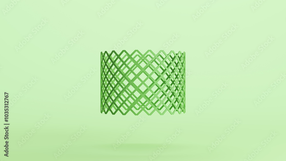 Green bionic grill mesh cylinder tube shape technology design element ...