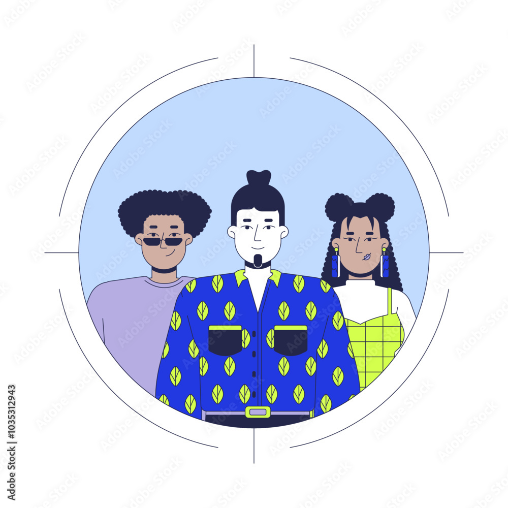 Target audience 2D illustration concept. Niche business. Market ...