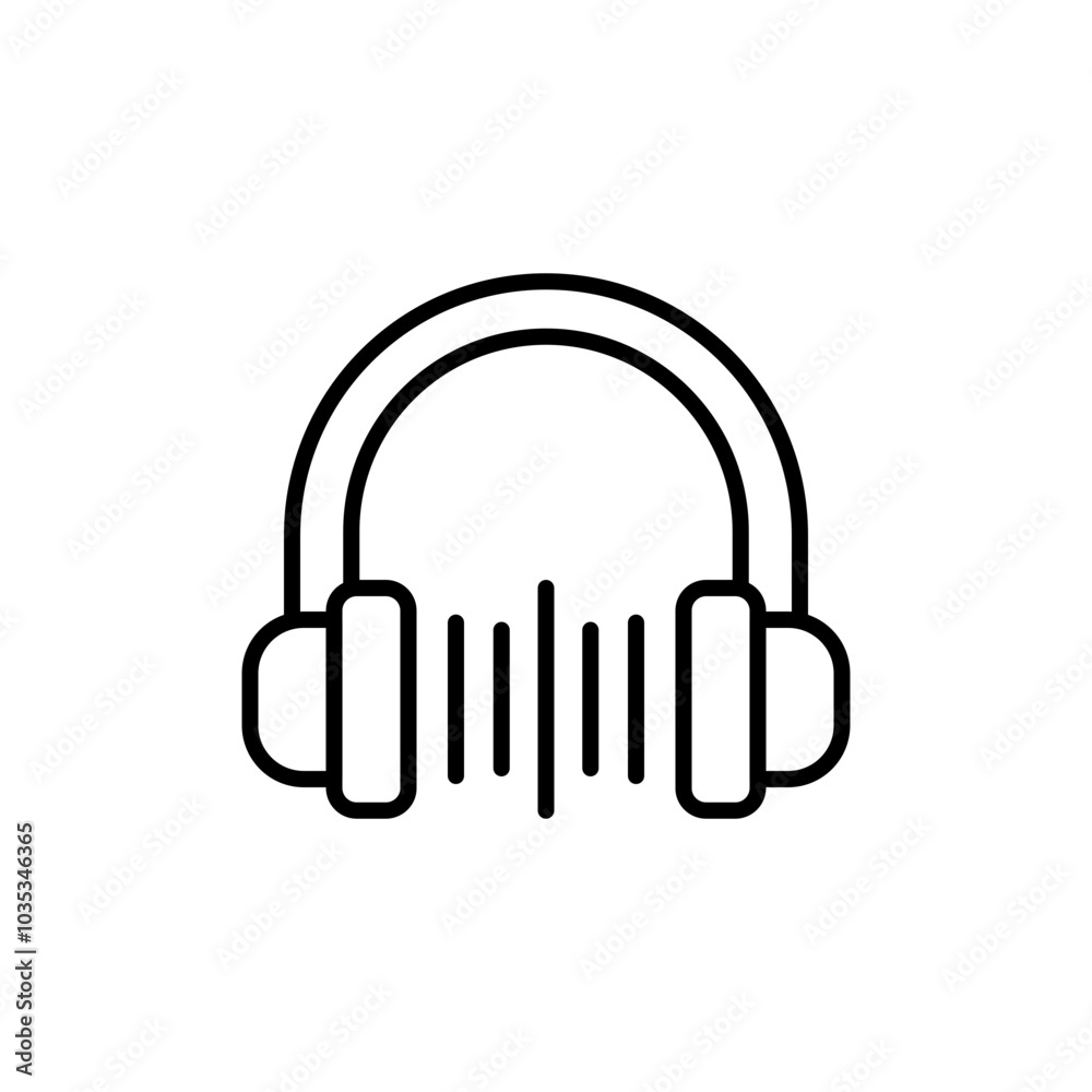 Music streaming outline icons, minimalist vector illustration ,simple ...
