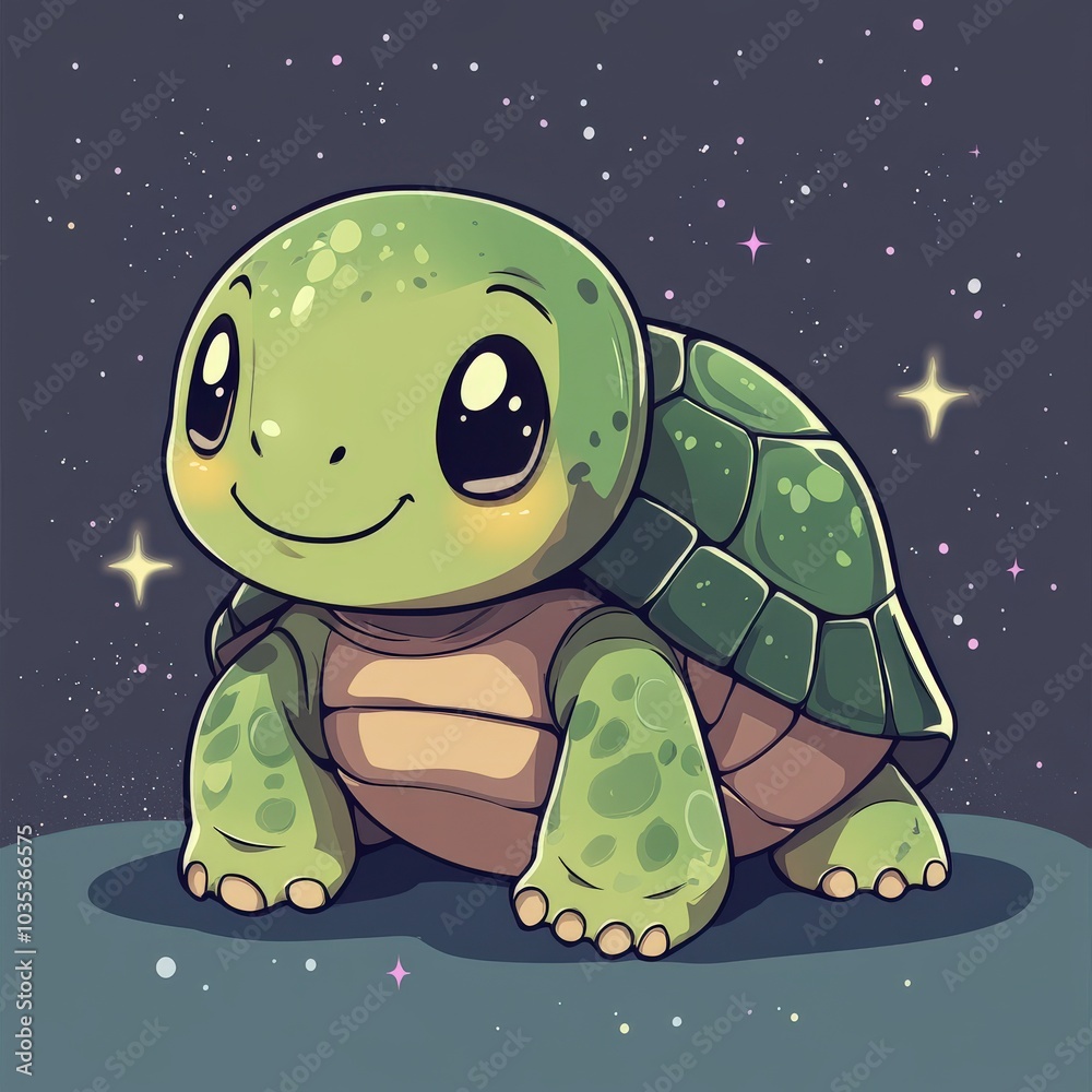 Turtle Cartoon. Doodle Kawaii Anime Coloring Page with Cute Manga ...