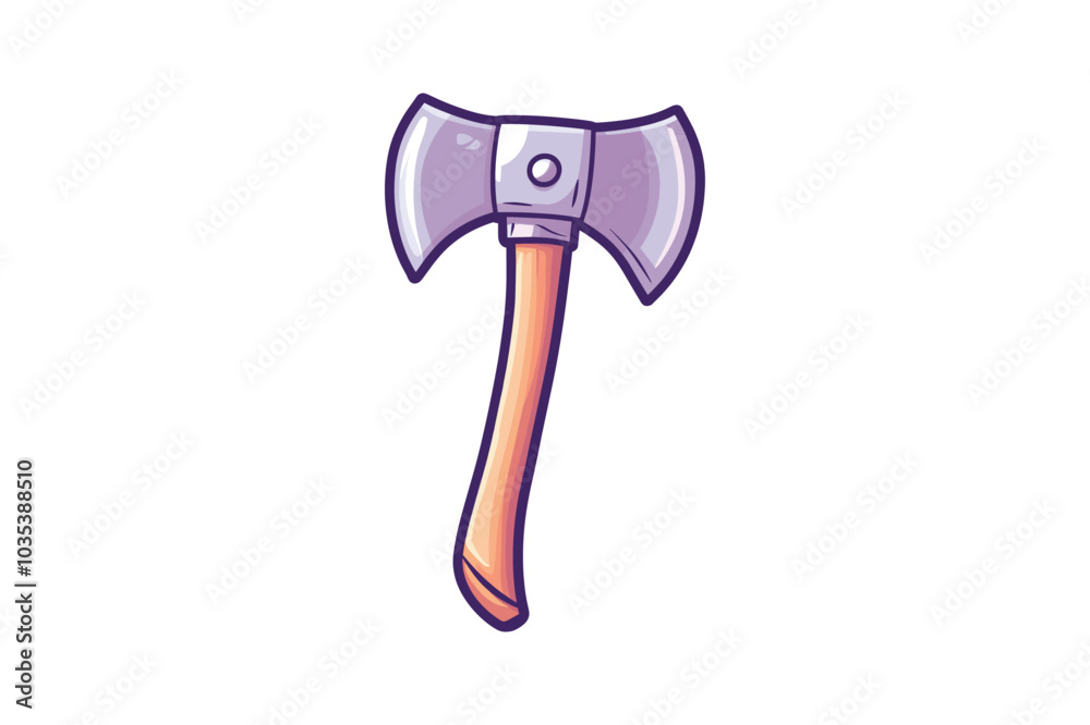 Hand-drawn axe cartoon vector icon concept Isolated Flat Vector ...
