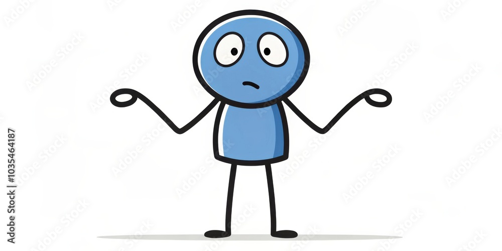 A Simple Stick Figure Character with a Confused Expression and ...