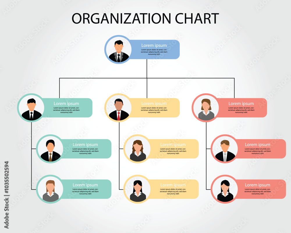 Organization chart business template for company to show the structure ...
