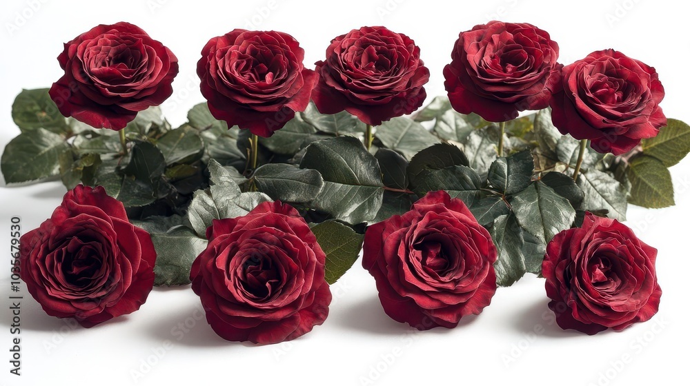 elegant arrangement of isolated red roses showcasing their rich hues ...