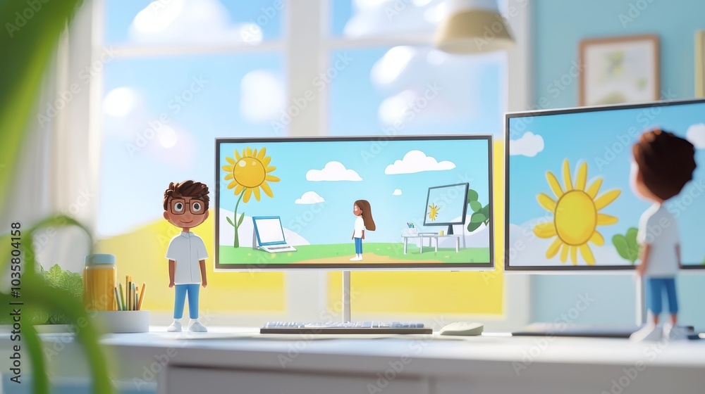 Bright and Engaging Digital Learning Environment with Cartoon ...