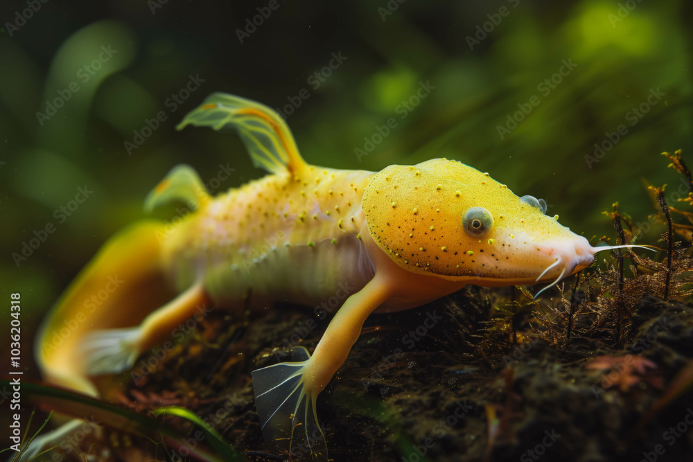 Small rare animal, Olm (Proteus anguinus) living underwater. Stock ...