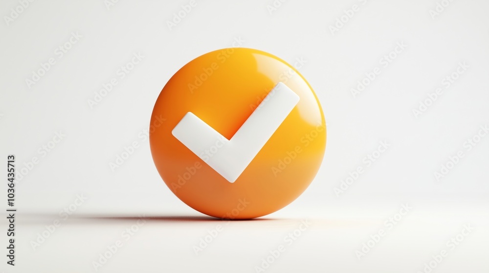 Visual representation of a checkmark symbol in orange color Stock ...