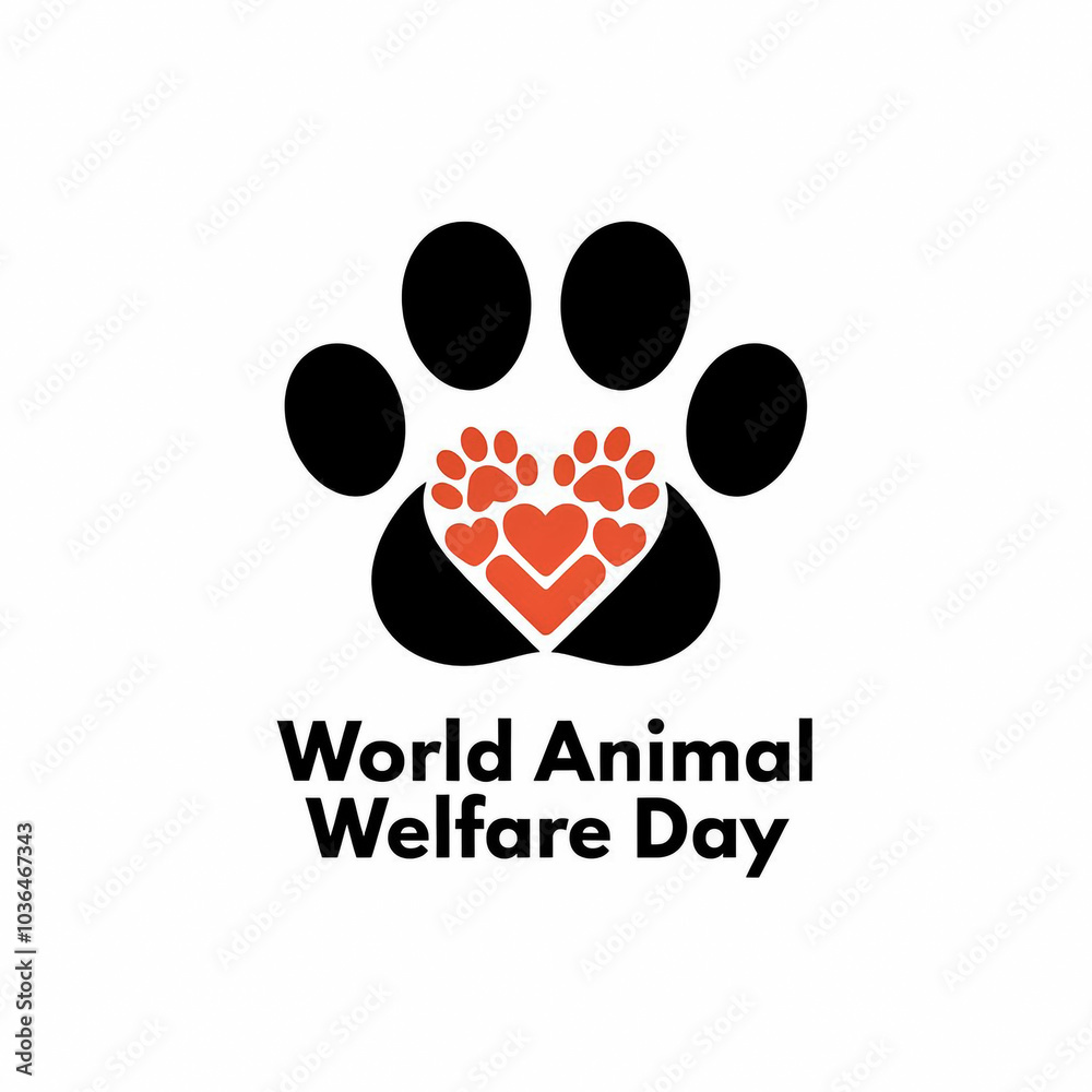 World Animal Welfare Day logo design on white background Text logo with ...