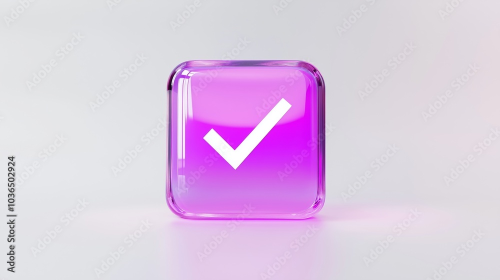 A Stylish Purple Check Mark Icon Representing Approval and Confirmation ...