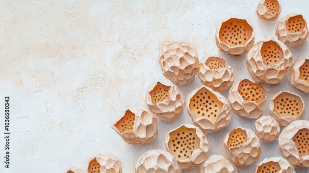 Oil painting of crispy lotus seeds also known as phool makhana ...