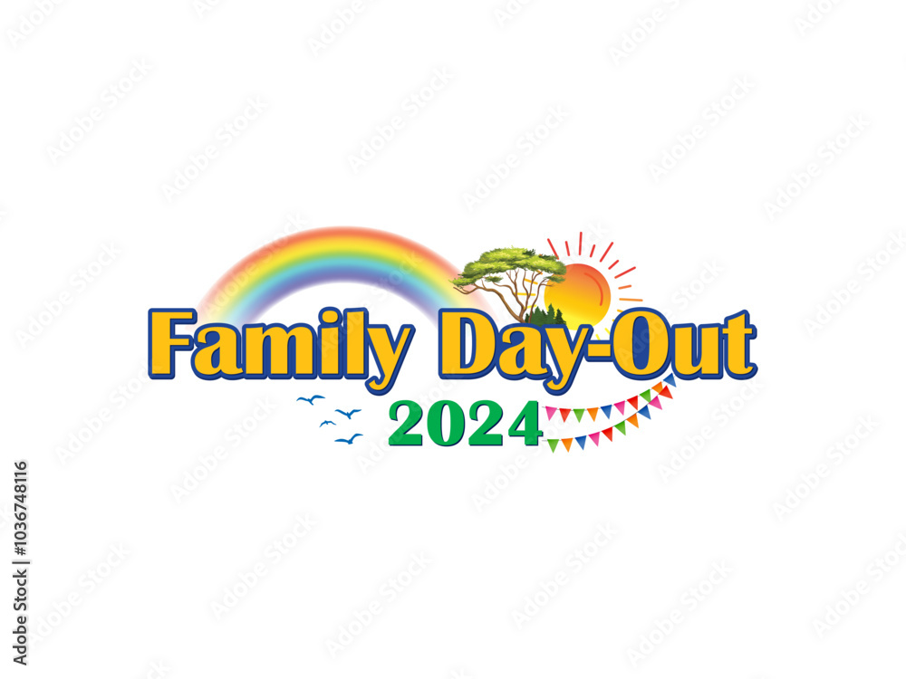 Isolated vector illustration logo of Picnic, Day-out, Family Day, Fun ...