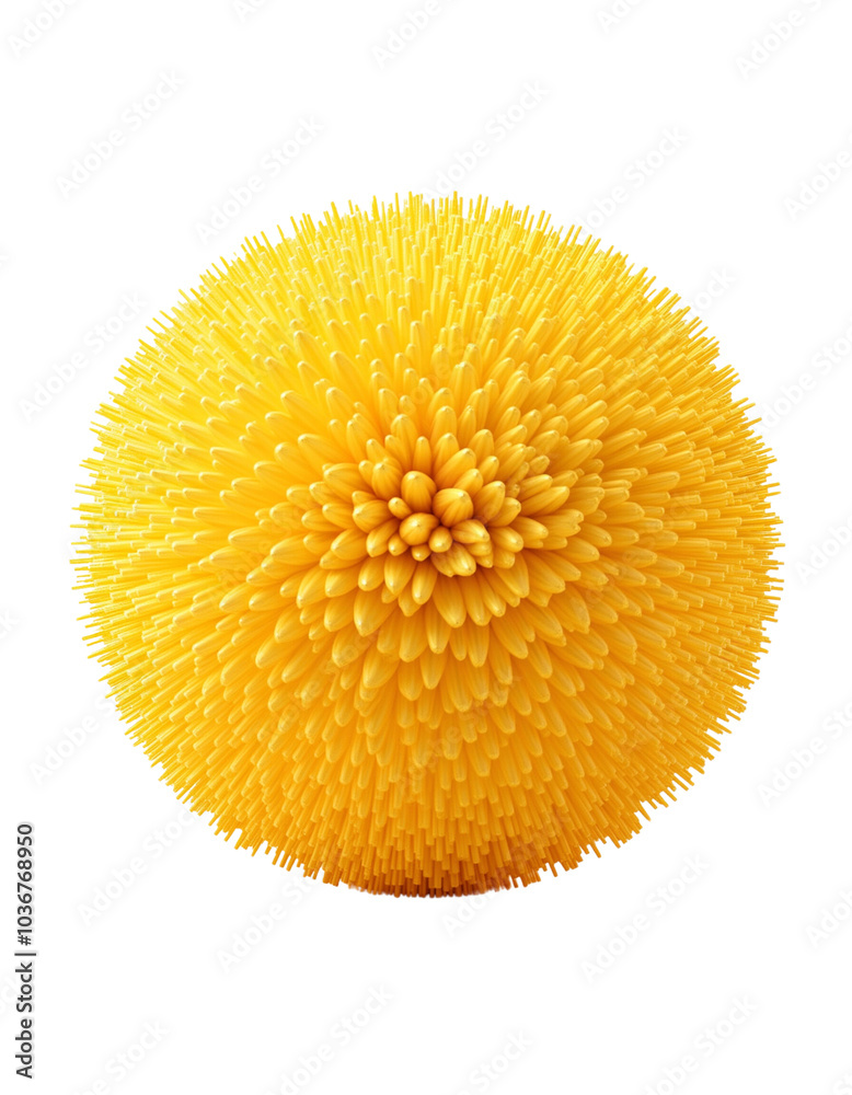 Bright Yellow Textured Sphere with Spiky Surface Features. Stock ...