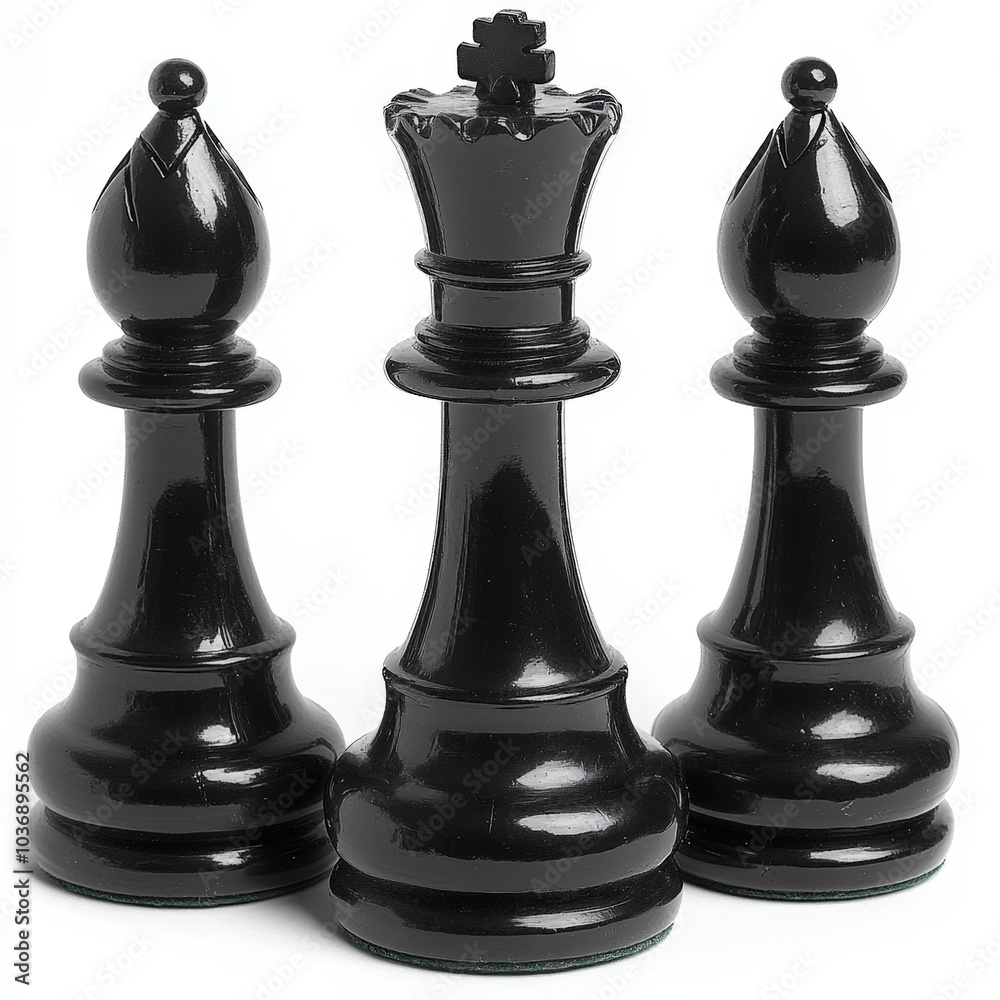 Mastering strategy: the elegance of black chess pieces set against a ...