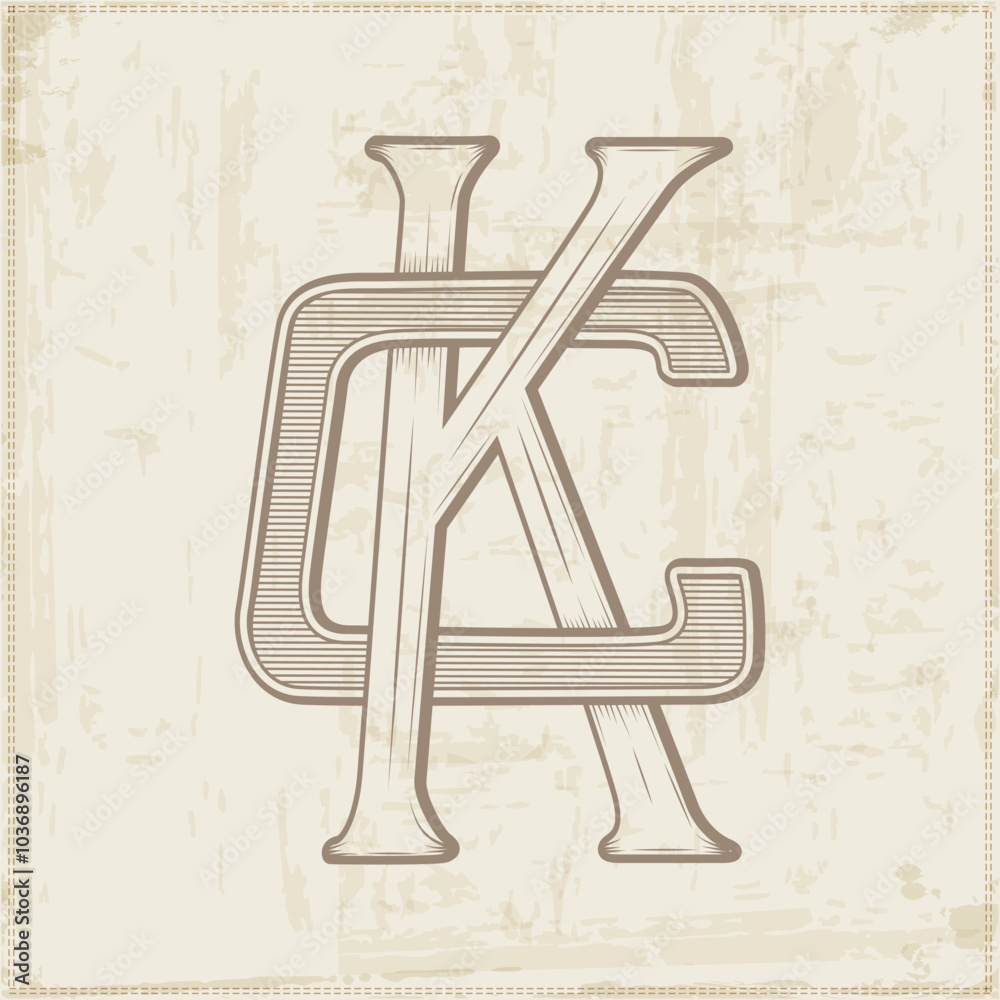 Стоковое векторное изображение «CK, KC, logo CK, Letter CK, vector ...
