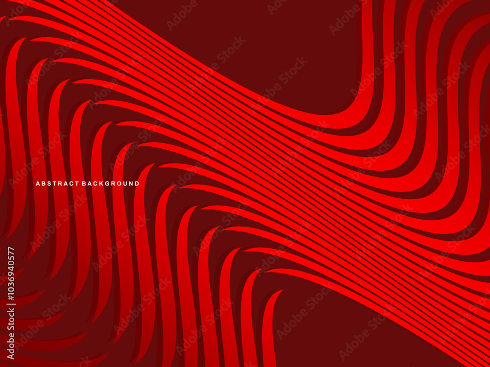 Abstract luxury curved lines overlapping dark red background. Premium ...