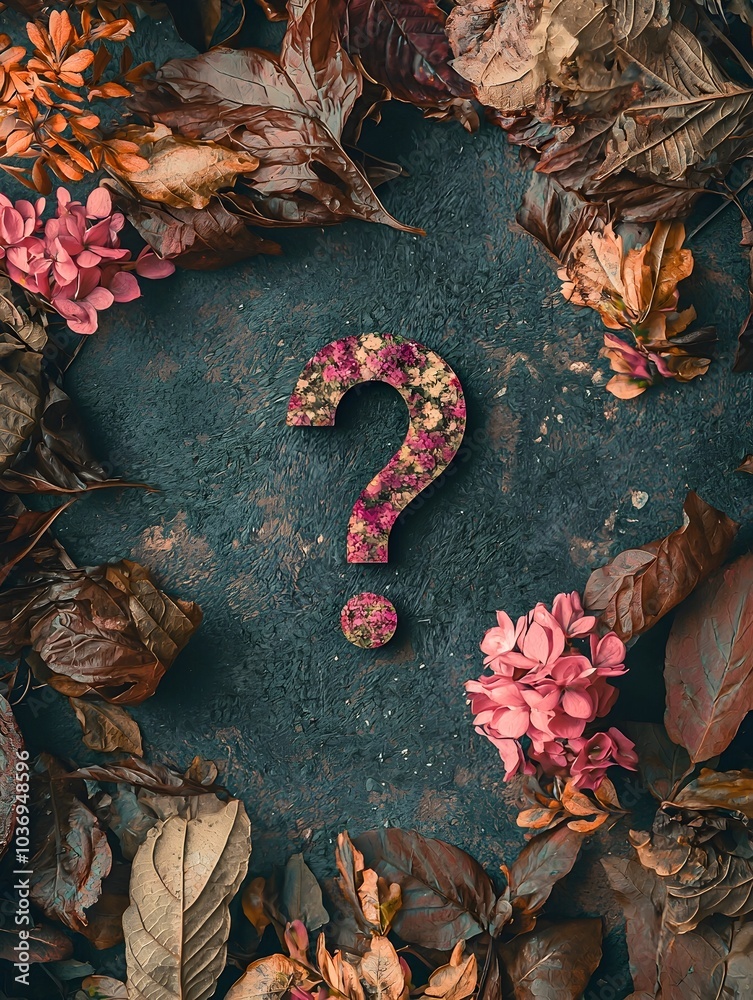 Blooming Flowers and Withered Leaves Surround a Mysterious Question ...
