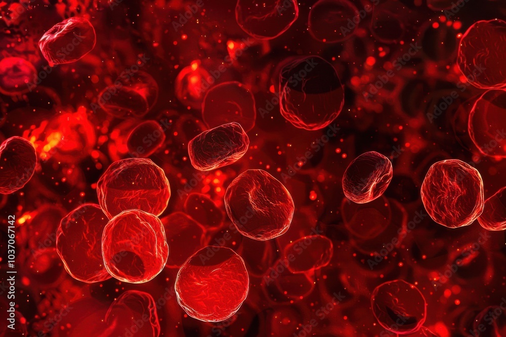 Eosinophils: A close-up of eosinophils, characterized by their bilobed ...