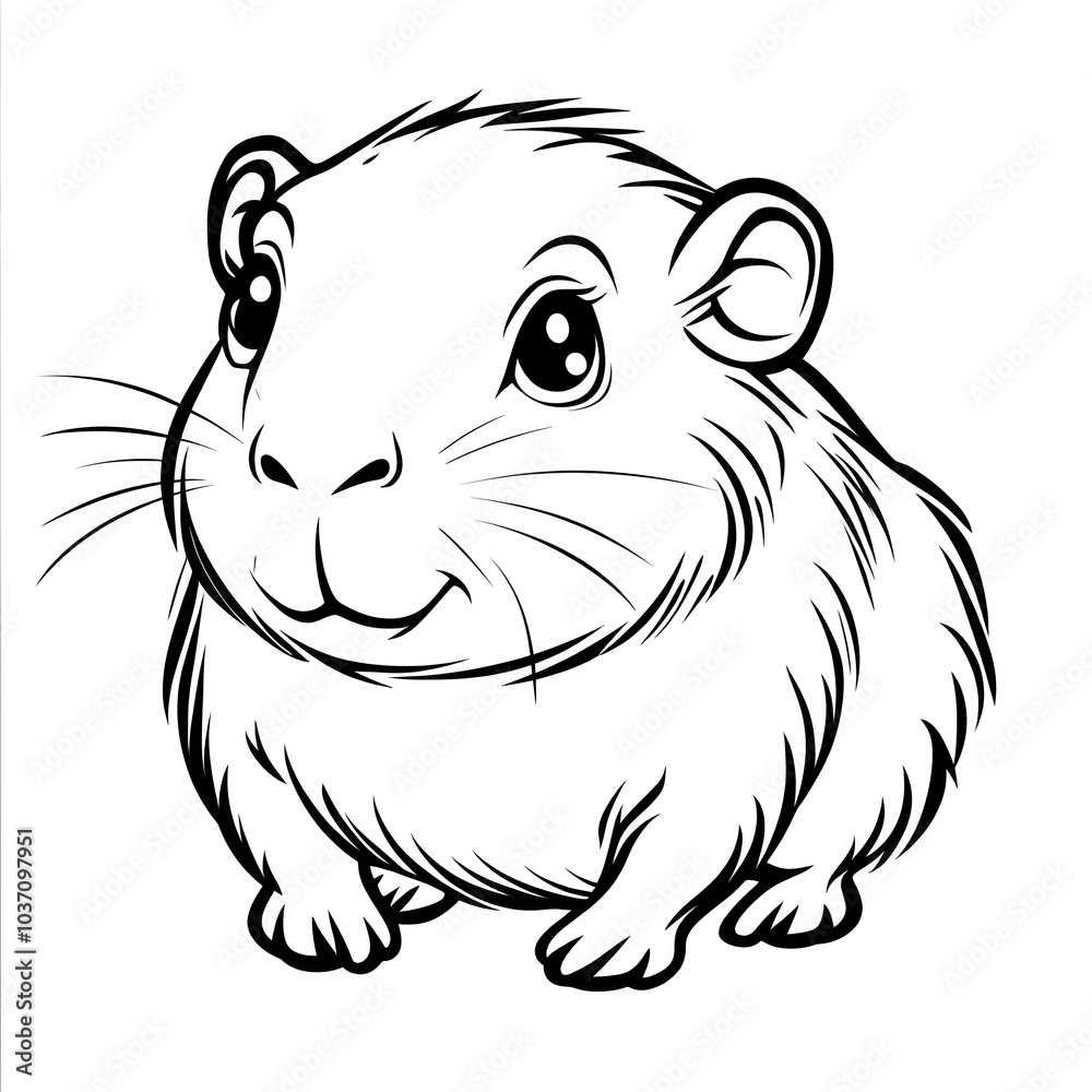 Stock-Illustration „Coloring page featuring a cute capybara. A fun and ...
