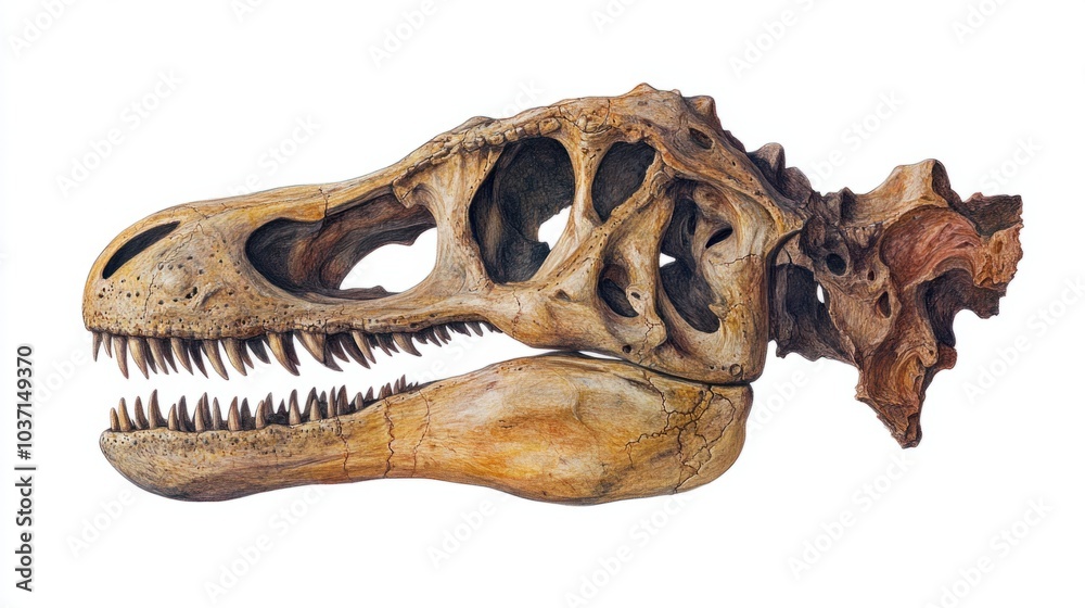 Anatomy of a Ceratosaurus skull, showing the nasal horn and strong jaw ...