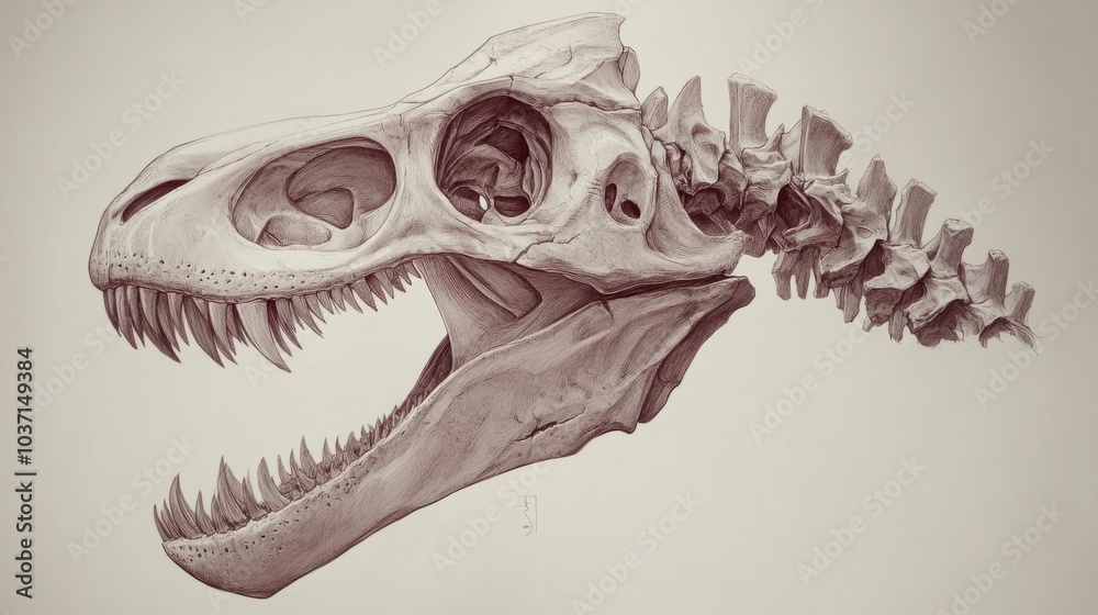 Anatomy of a Ceratosaurus skull, showing the nasal horn and strong jaw ...