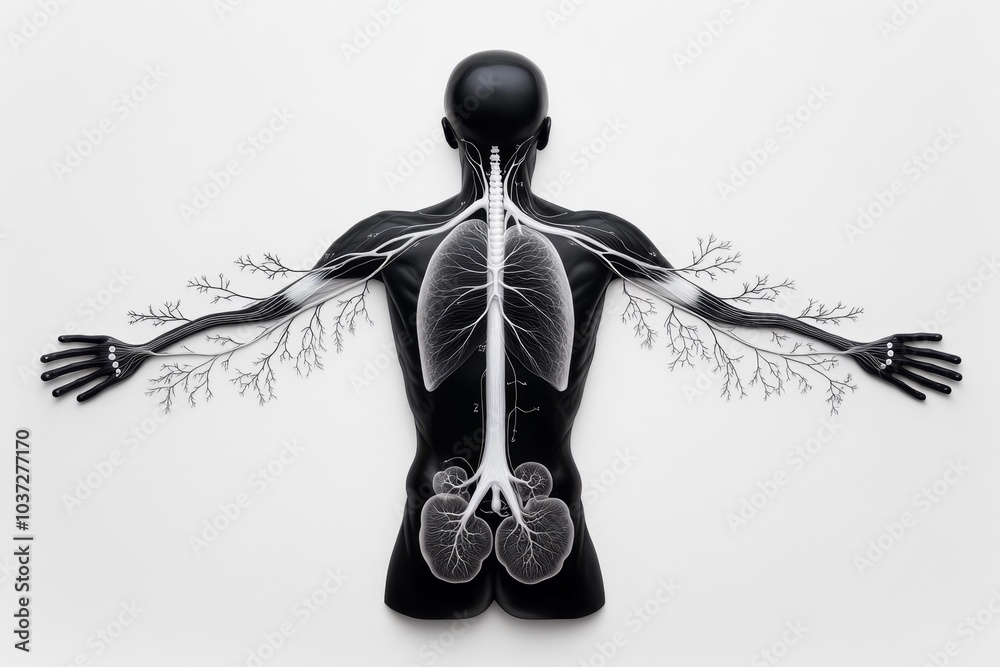 Lymphatic system, visualized in a clean, minimalist format with ...
