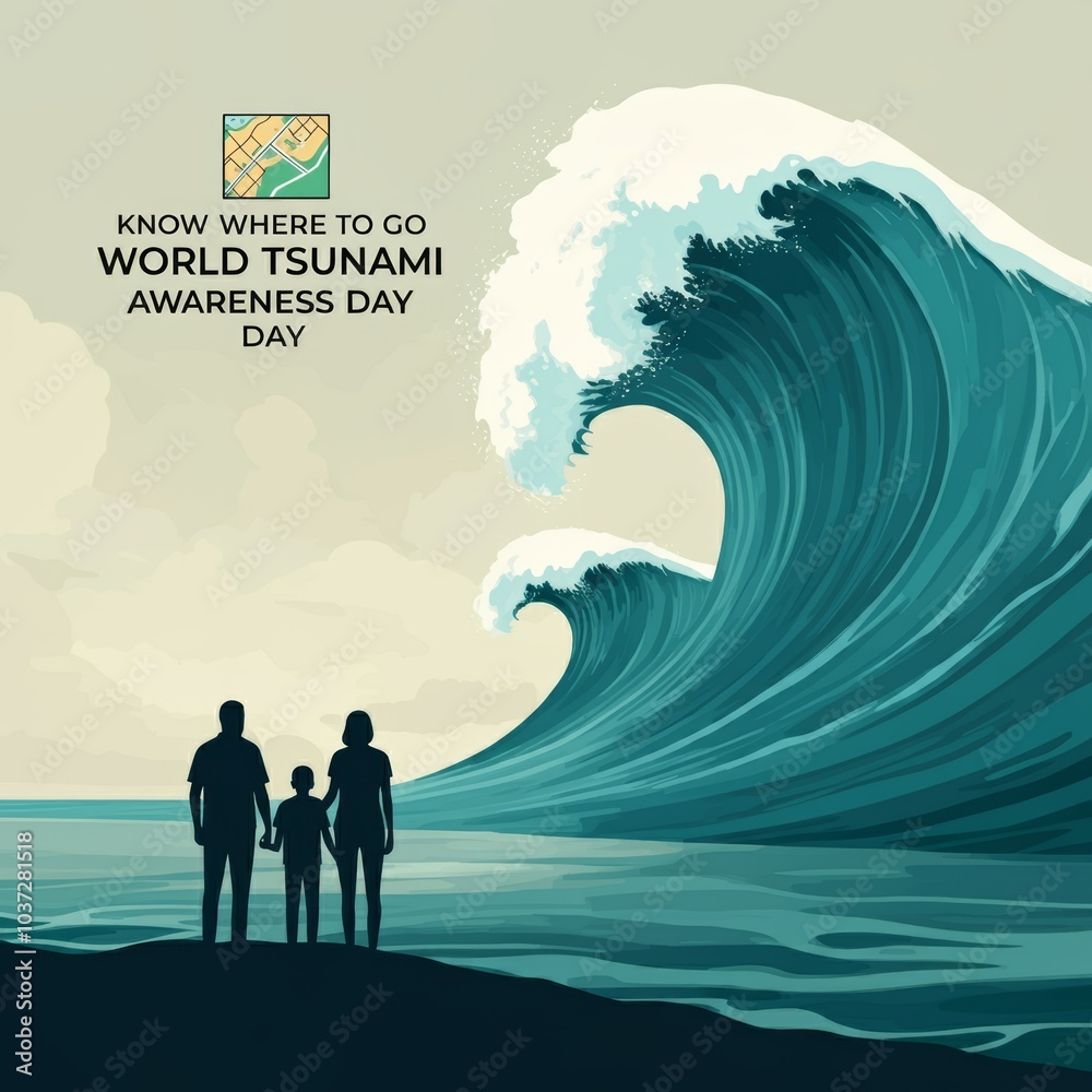 World Tsunami Awareness Day Banner Design, 5th November awareness of ...