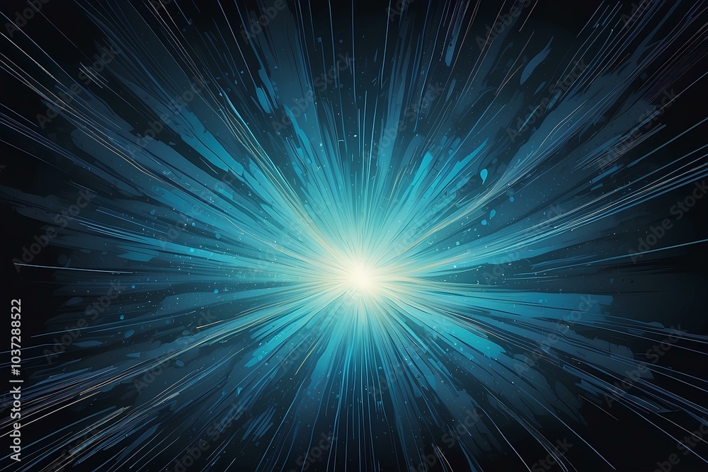 bright light radiating from a dark center with soft beams, creating a ...