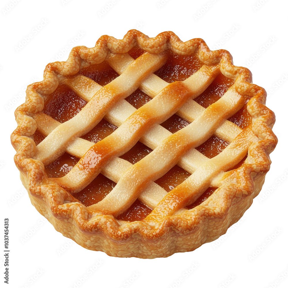 3D apple pie with a lattice crust and golden brown texture, ideal for ...