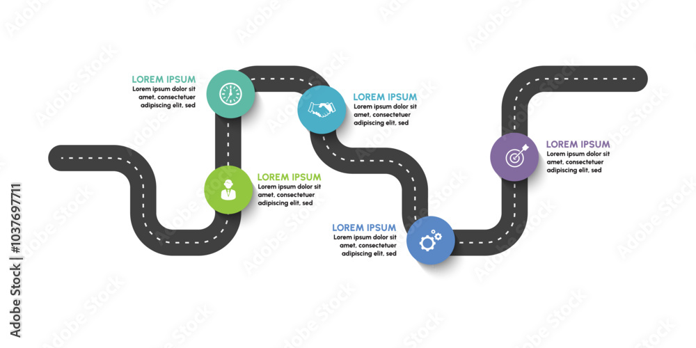 Business road map timeline infographic icons designed for abstract ...