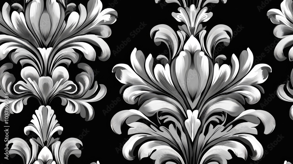 Black and white decorative pattern for designs and backgrounds Seamless ...