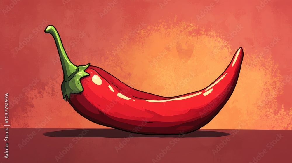 Ilustración de Stock 2D cartoon illustration of a red chili pepper ...