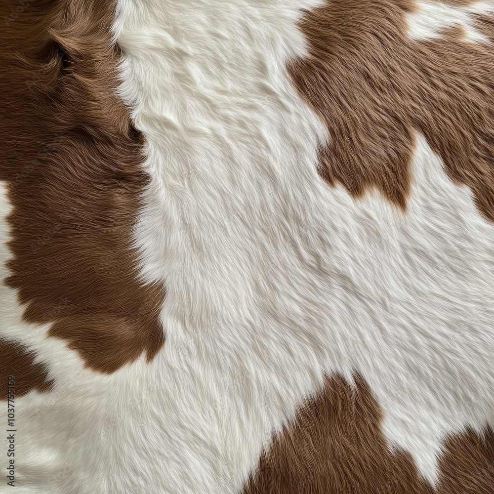 Brown and white cowhide texture, realistic fur pattern, rustic animal ...