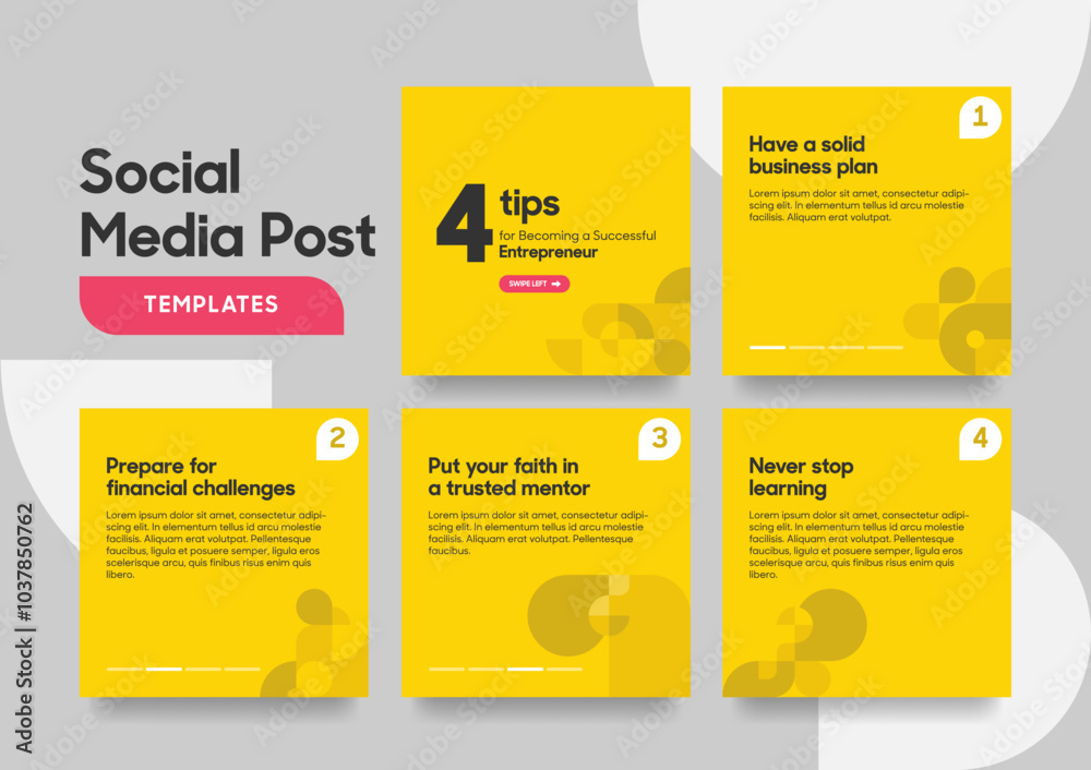 Social media carousel post template. Instagram and facebook square post ...