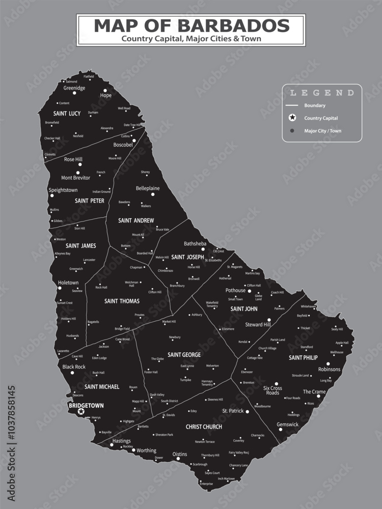 American Countries Geography Political map. Political map of country ...