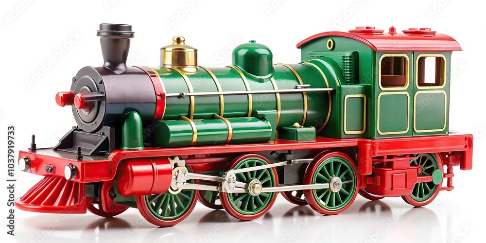 Silhouette plastic toy steam locomotive on a white background Stock ...