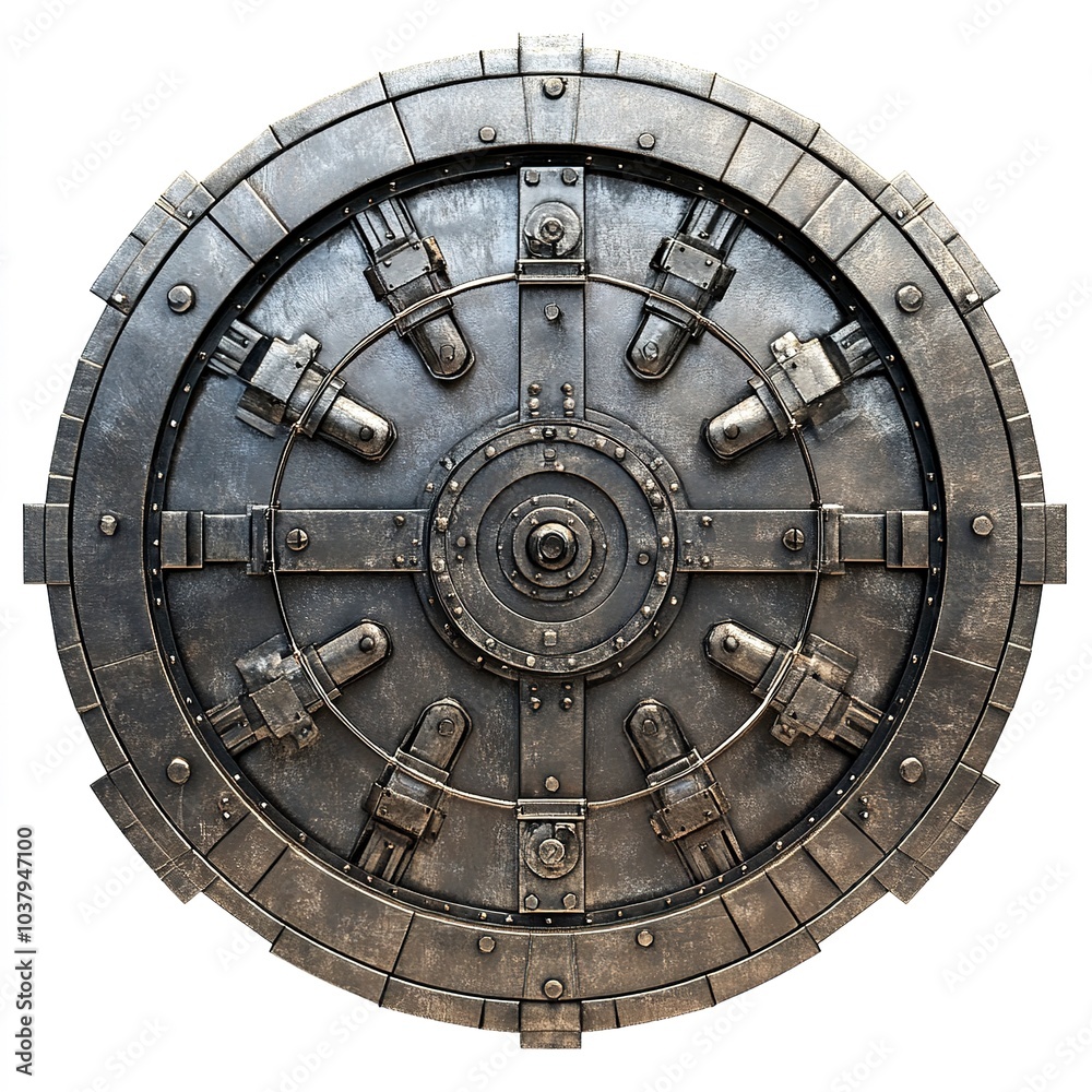 Bank vault door clipart, security element, metallic finish, industrial ...