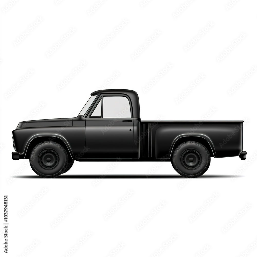 Pickup truck clipart, utility vehicle element, modern design, matte ...