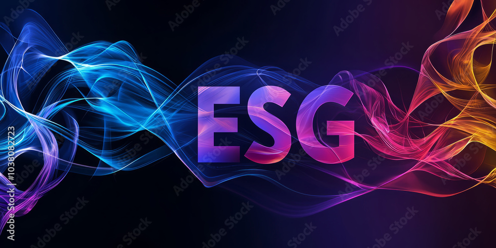 "ESG" with an Abstract Recycling Symbol Background - The inscription ...