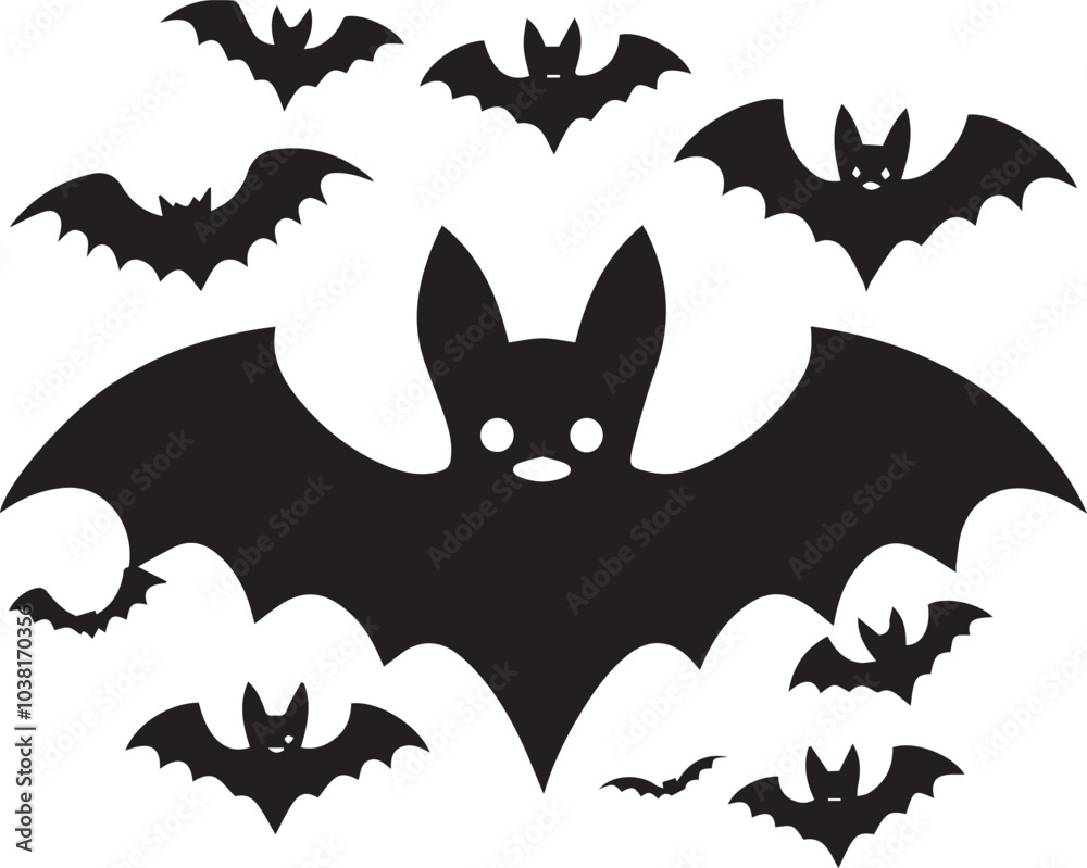 vector silhouette image of bat Art & Illustration Stock Vector | Adobe ...