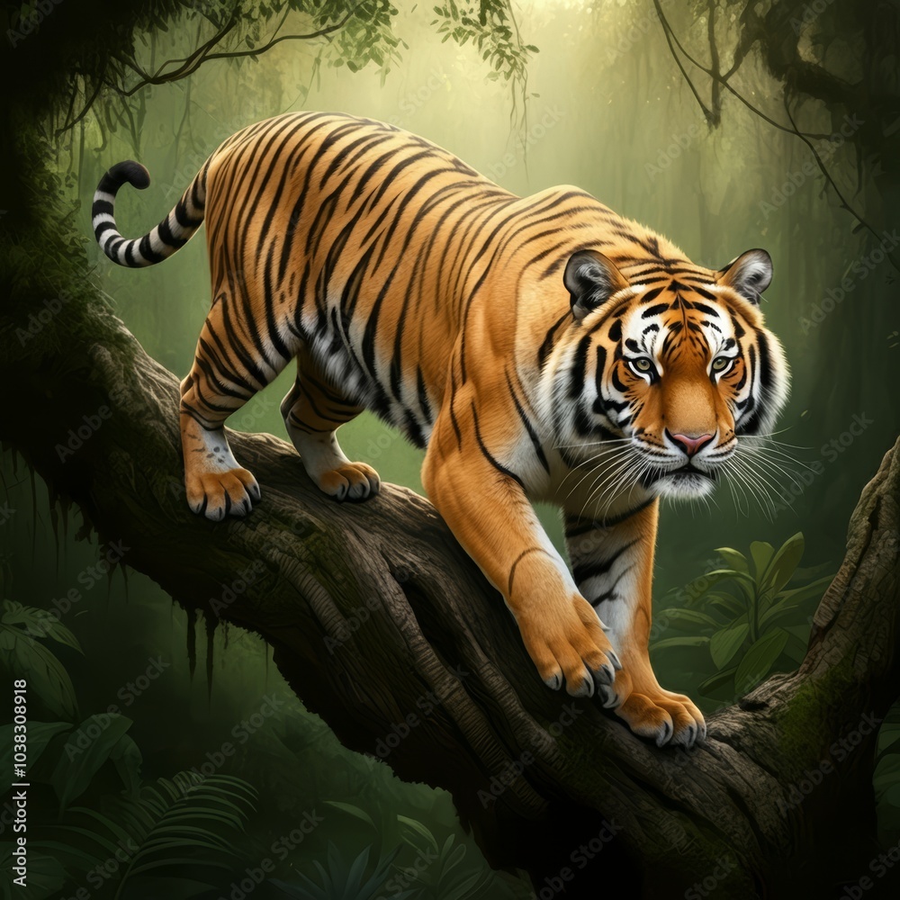 The majestic Royal Bengal Tiger, often referred to as the Indian Tiger ...