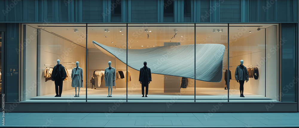 Professional Photo, Minimalist window display with an avant-garde touch ...